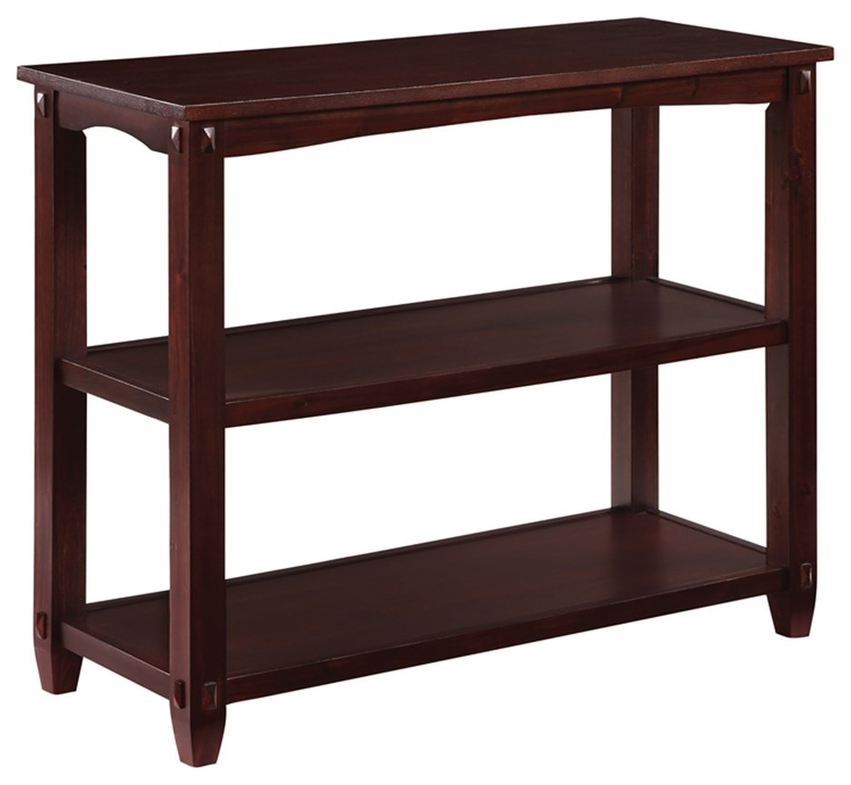 Lane 3-Shelf Console Table in Espresso Wood Finish - Transitional ...