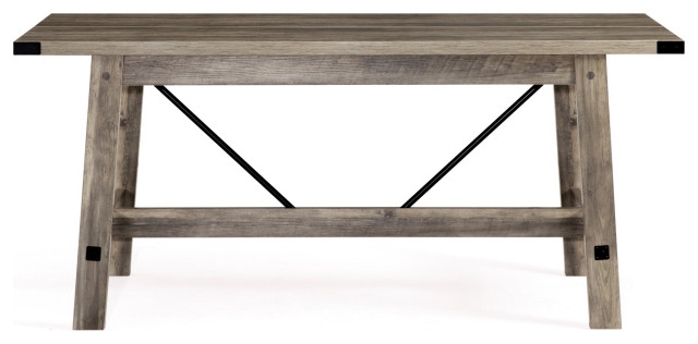 Modern Industrial Dining Table, V-Shaped Metal Support & Large Top ...