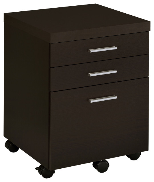 Skylar 3-drawer Mobile File Cabinet Cappuccino - Transitional - Filing ...