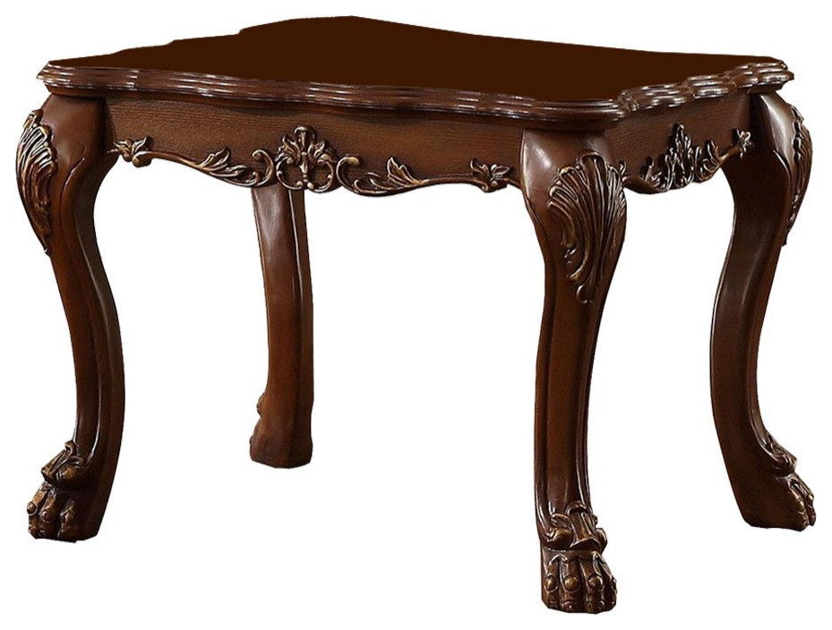 Traditional Side Table, Carved Cabriole Legs With Claw Feet, Cherry Oak ...