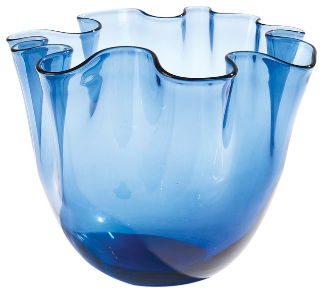 Handkerchief Vase, Blue, Small - Contemporary - Vases - by GLOBAL VIEWS ...