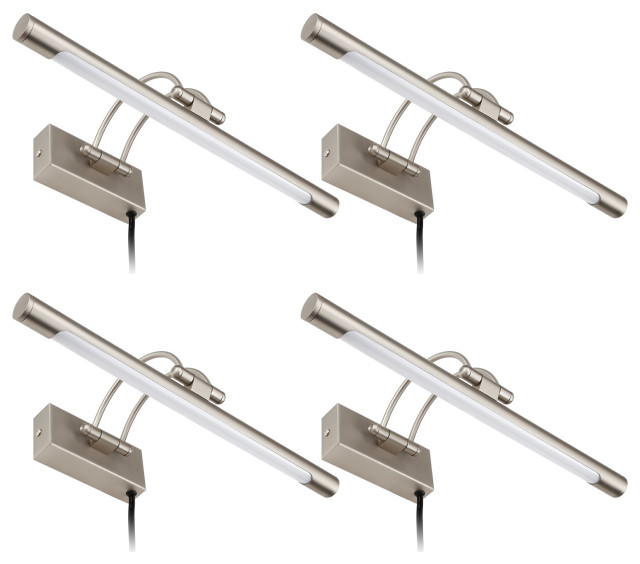 4 Pack 3CCT LED Picture Light, Plug-in/Hardwire, Satin Nickel ...
