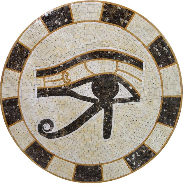 Mosaic Rondure Eye of Horus"", 36" x 36" - Contemporary - Tile Murals ...