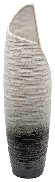 19" Textured Vase, Cream - Contemporary - Vases - by Beyond Design ...