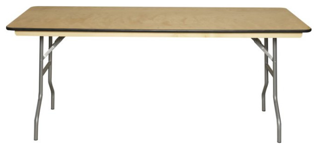 Modern Folding Table, Steel Legs With Rectangular Polyurethane Top ...