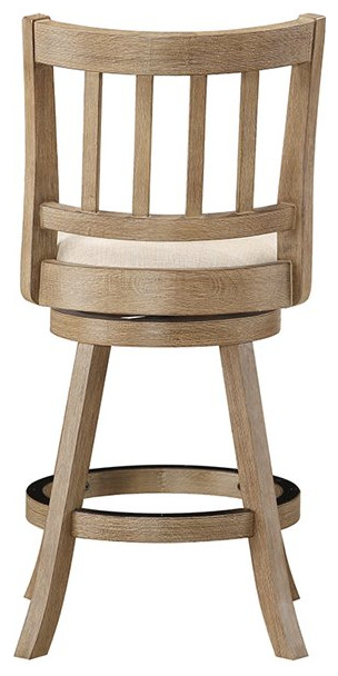 Boraam Sheldon Swivel Counter Stool in Driftwood Wire-Brush and Ivory ...