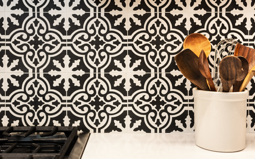 Cement Tile Backsplash Detail - Transitional - Kitchen - Sacramento ...