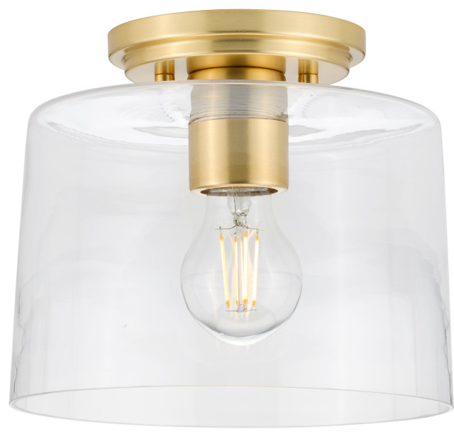 Luxury Traditional Ceiling Light, Satin Gold - Transitional - Flush ...