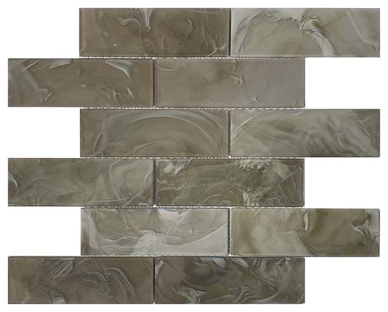 Tundra Interlocking Mosaic Glass Series Alpine Meadow Tile for Floor ...