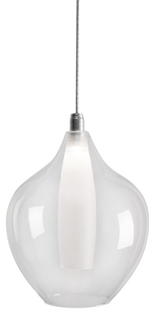 Victoria Simplistic Elegant Single LED Pendant, Chrome, 7x7x9 ...