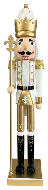 60" White & Gold Nutcracker - Victorian - Holiday Accents And Figurines ...