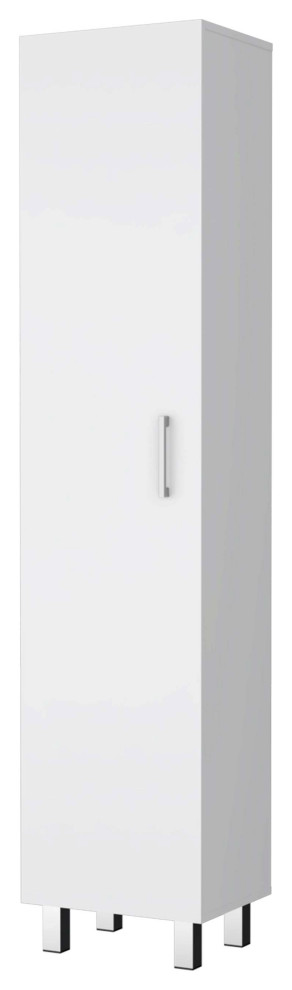 Clarno Tall Storage Cabinet, White - Contemporary - Storage Cabinets ...