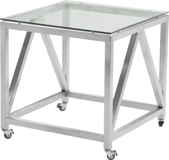 Enessa Square End Table, Gray - Contemporary - Side Tables And End ...