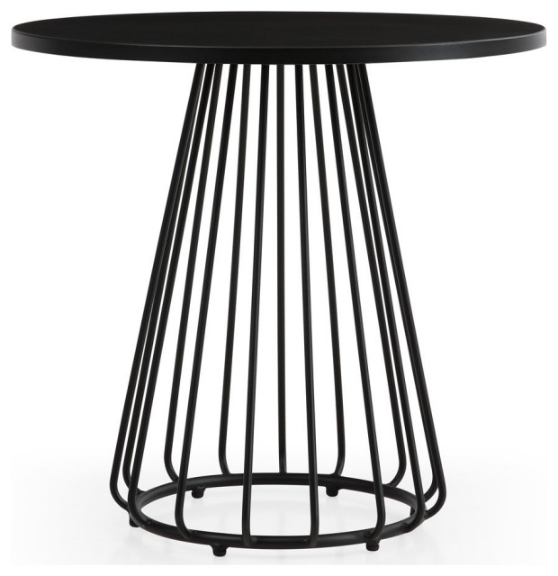 Modern Outdoor Patio Gale Stainless Steel Dining Set - Black ...