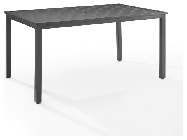 Hansen Outdoor Metal Dining Table - Transitional - Outdoor Dining ...