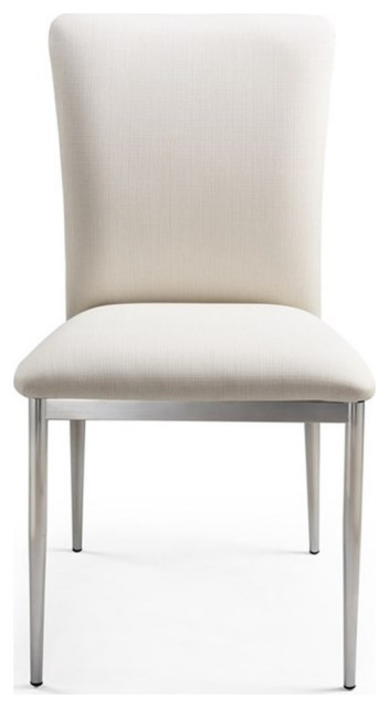 New Spec Faux Leather Dining Side Chair in White (Set of 2 ...