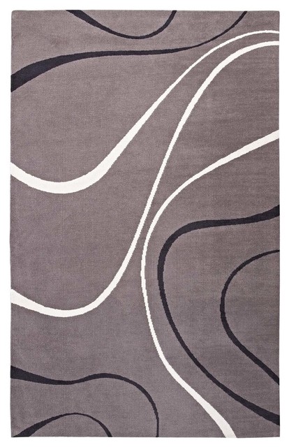 Therese Abstract Swirl 5x8 Area Rug, 96"L x 60"W x 0.5"H - Contemporary ...