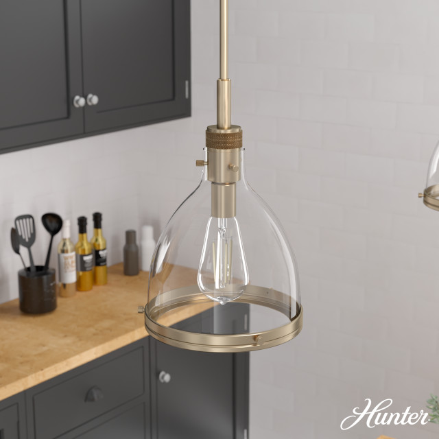 Hunter 10" Van Nuys 1-Light Pendant Ceiling Light Fixture ...