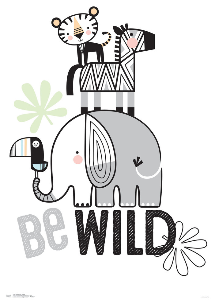 Jessica Flick Be Wild Poster, 22.375"x34" - Contemporary - Kids Wall ...