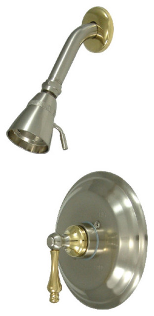 Kingston Brass KB3639ALSO Shower Only, Brushed Nickel/Polished Brass ...
