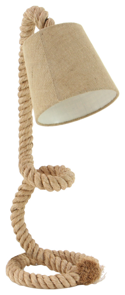 Rustic Brown Jute Rope Desk Lamp 67701 - Beach Style - Desk Lamps - by ...
