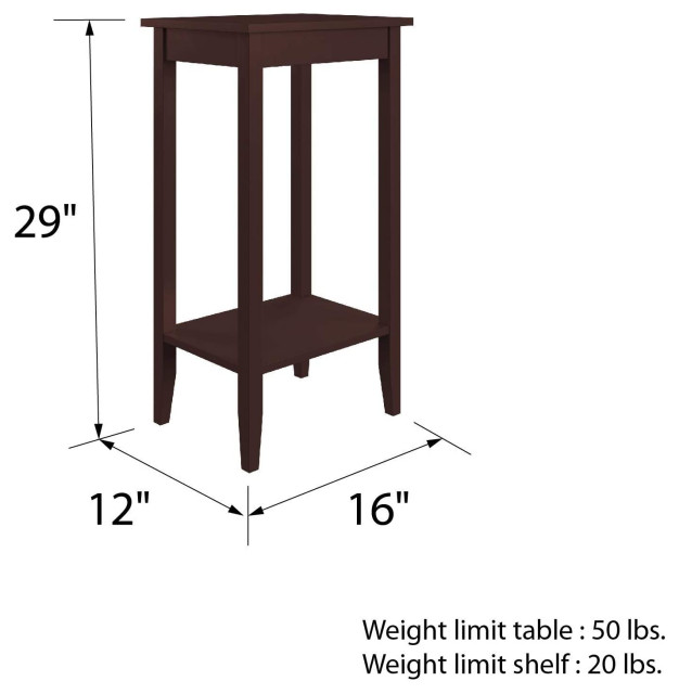 Simple Design Tall End Table Multi-purpose Small Space - Midcentury ...
