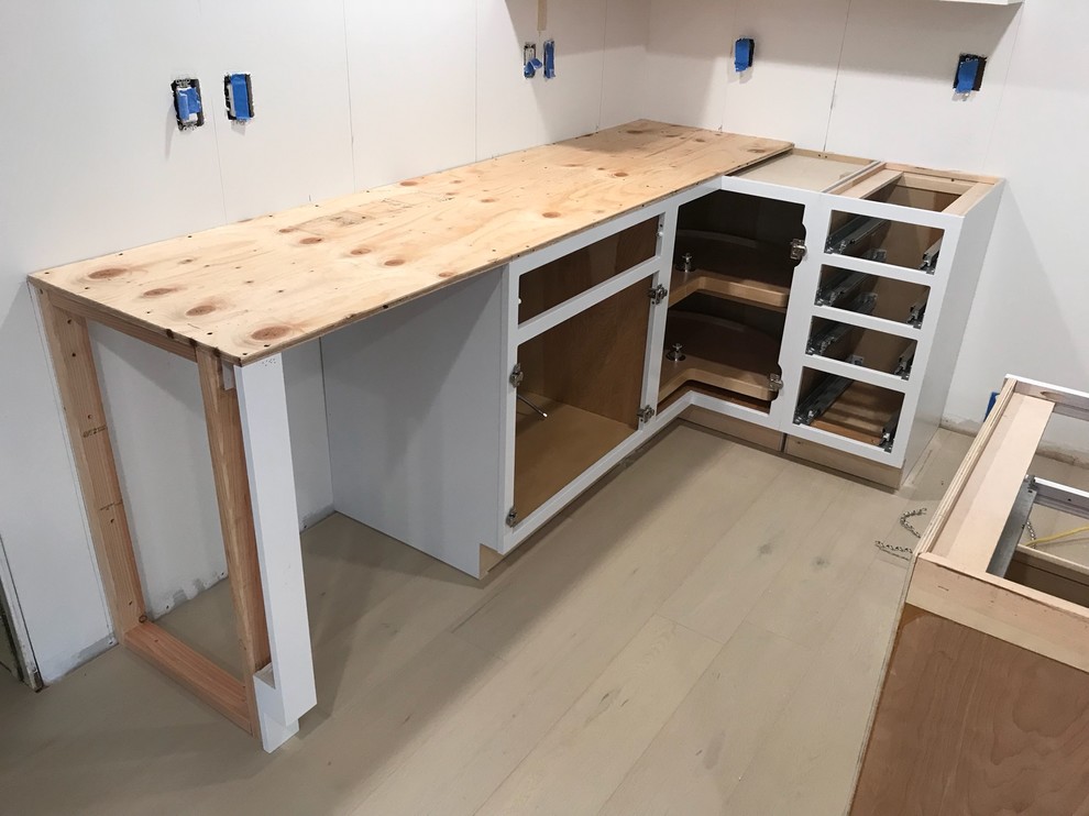 Plywood subtop over dishwasher