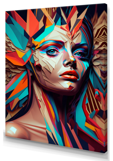 Cubic Woman Portrait II Canvas, 16x32 - Contemporary - Prints And ...