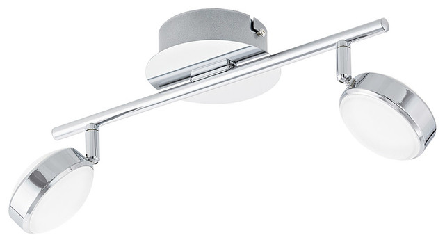 2x4.4W LED Track Light, Chrome Finish and Plastic Satin Bulb Cover ...