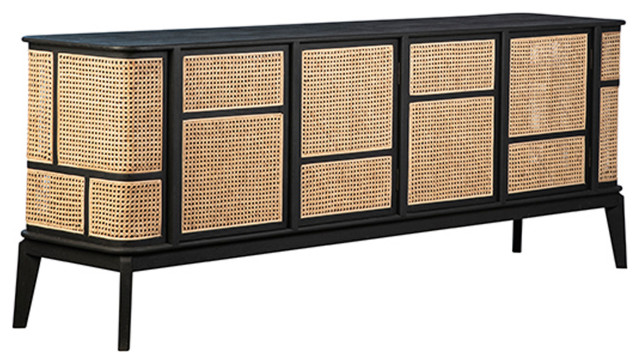 Deco Black and Cane Sideboard - Tropical - Buffets And Sideboards - by ...