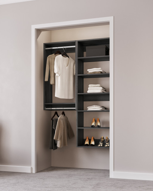 Modular Closet System Hanging Closet Organizer and Shelves, For 48"- 63 ...