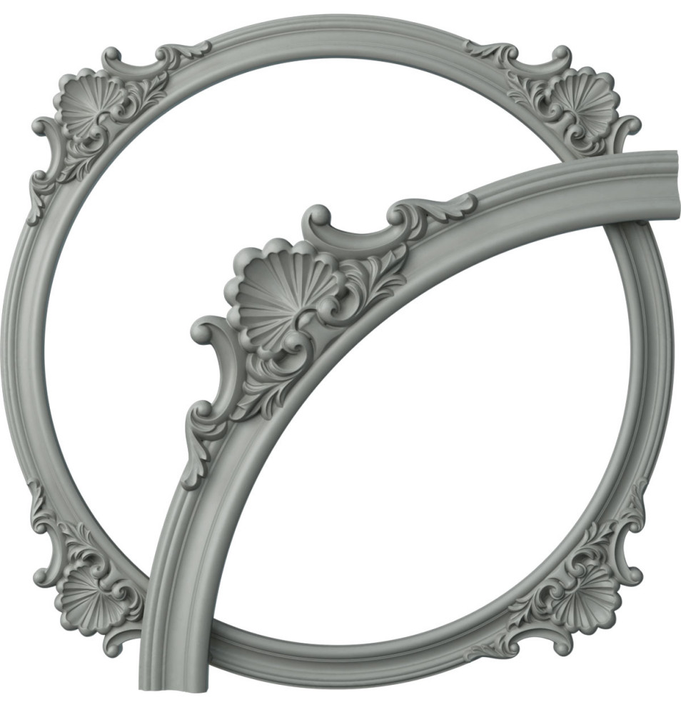 50"OD x 43 3/8"ID x 3 3/4"W x 1"P Shell Ceiling Ring Kit - Victorian ...