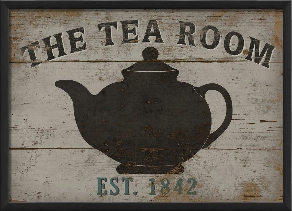 The Tea Room Sign Large Framed Sign - Contemporary - Prints And Posters ...
