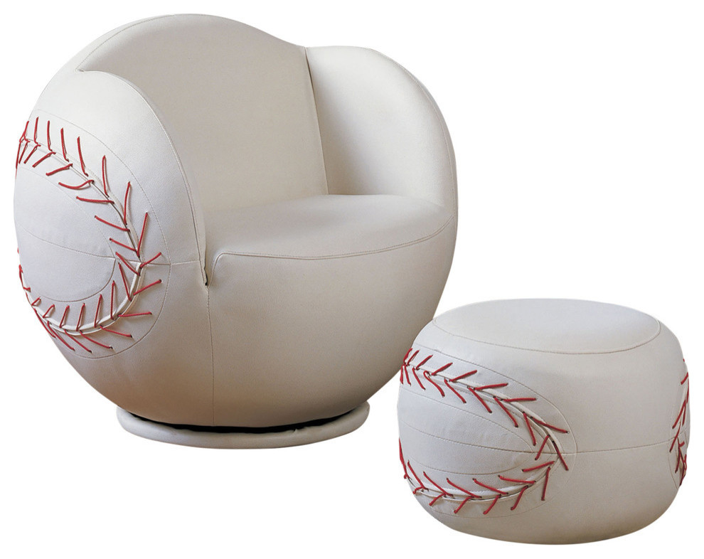 All-Star 2-Piece Baseball Chair and Ottoman Set - Contemporary - Kids ...