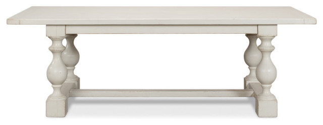 Owen Antique White Dining Table Seats 8 Reclaimed Wood - French Country ...