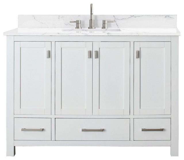 Avanity Modero 49" Vanity, White Finish - Transitional - Bathroom ...
