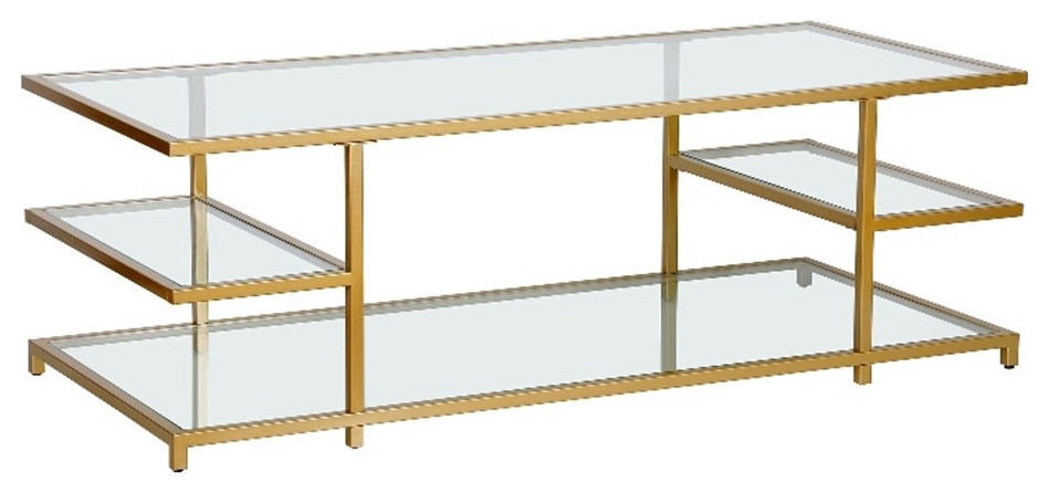 Henn&Hart 54" Gold Coffee Table - Contemporary - Coffee Tables - by ...
