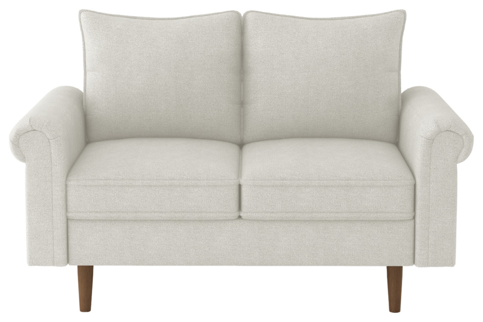 The Delta I - Velvet Rolled Arm Loveseat - Midcentury - Loveseats - by ...
