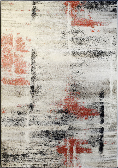 Infinity Area Rug, Ivory and Rust, 2'x3'11" - Contemporary - Area Rugs ...