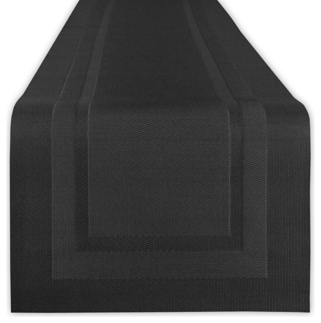 DII Black Pvc Doubleframe Table Runner - Contemporary - Table Runners ...