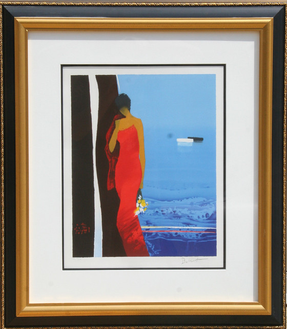 Woman Standing by the Sea- Emile Bellet - Contemporary - Fine Art ...