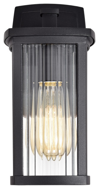 CHLOE Lighting EVIE Transitional 1-Light Textured Black Outdoor Wall ...