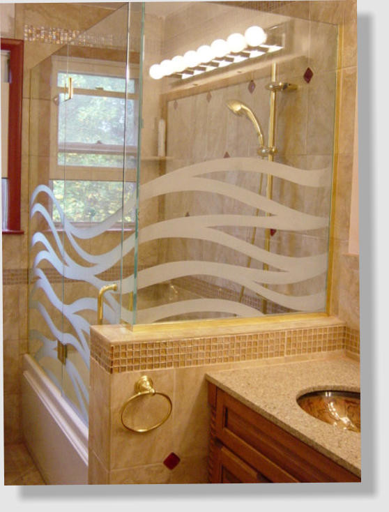 Simple Etched Wave Pattern Frameless Enclosure. - Philadelphia - by ...