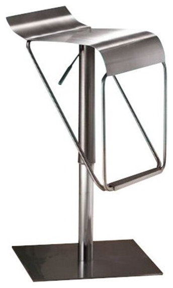 ZUO Dazzer 20"-30" Modern Bar Stool in Stainless Steel - Contemporary ...