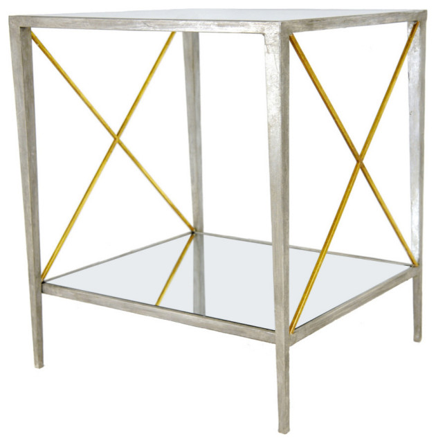 Salvo Gold Square Side Table - Contemporary - Side Tables And End ...