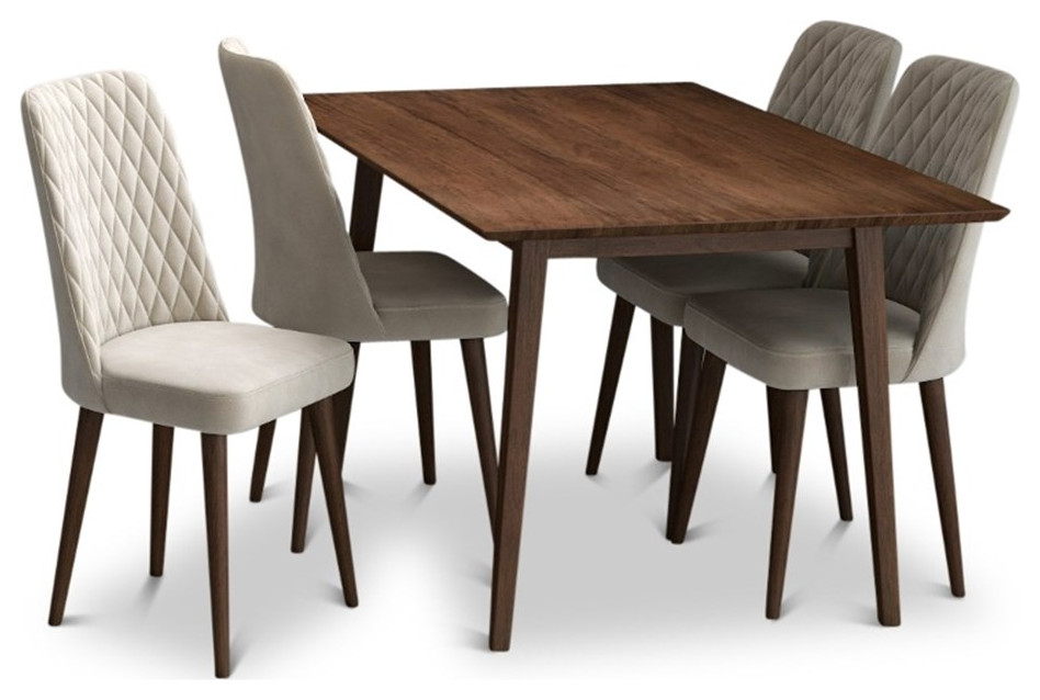 Alpen Mid Century Modern Kitchen Table and Chairs for 4 - Midcentury ...