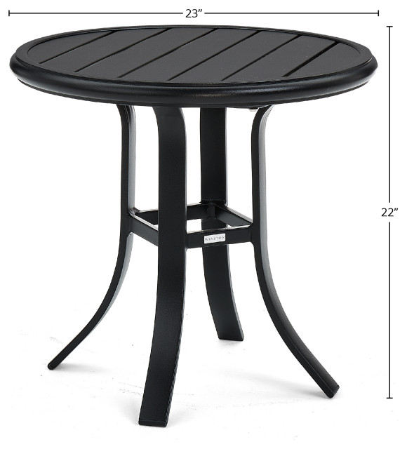 Slat Top 23" Round Side Table, Night - Transitional - Outdoor Side ...