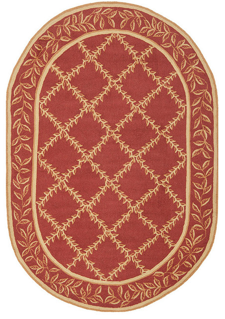Safavieh Chelsea Hk230E Rust, Gold Area Rug, 4'6" X 6'6" Oval ...
