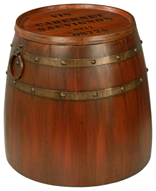 French Wine Barrel Side Table - Rustic - Side Tables And End Tables ...