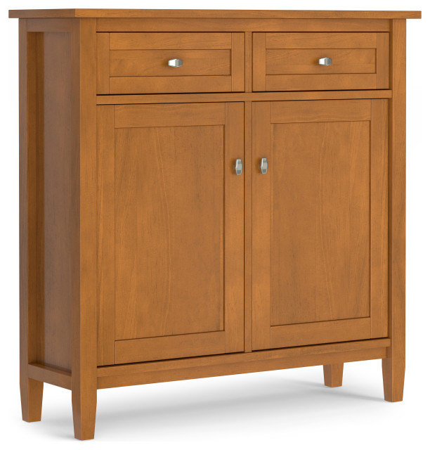 Warm Shaker Solid Wood Entryway Storage Cabinet - Transitional ...